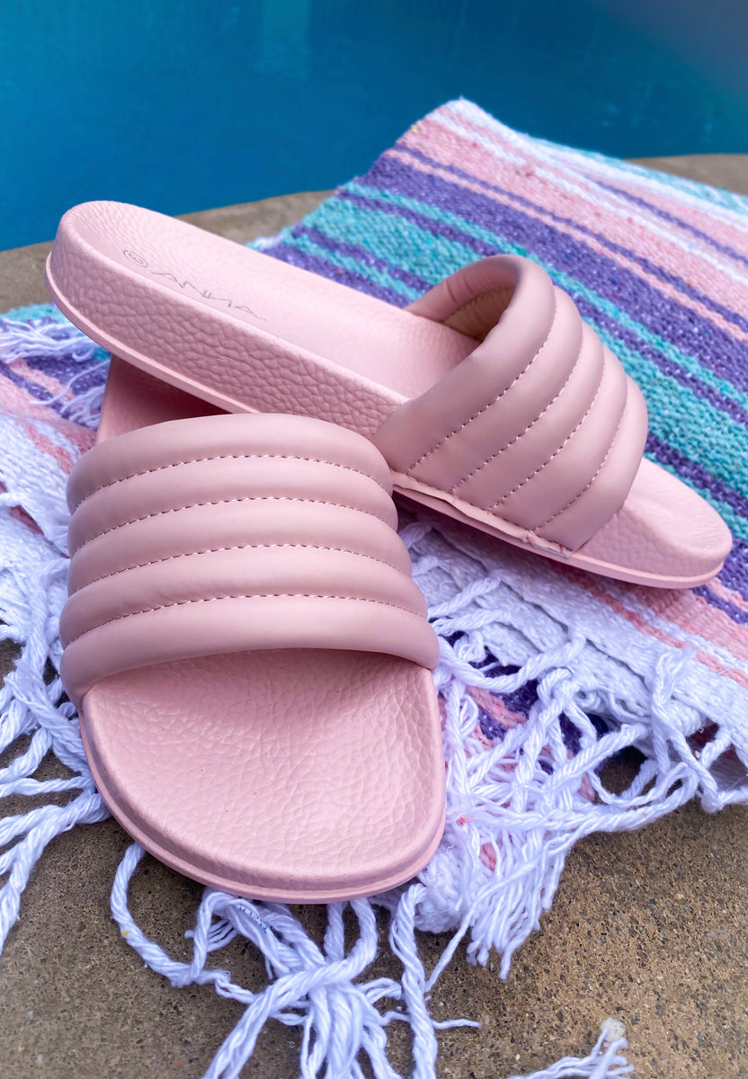 Pink Havana Puff Slides – Southern Fried Glam